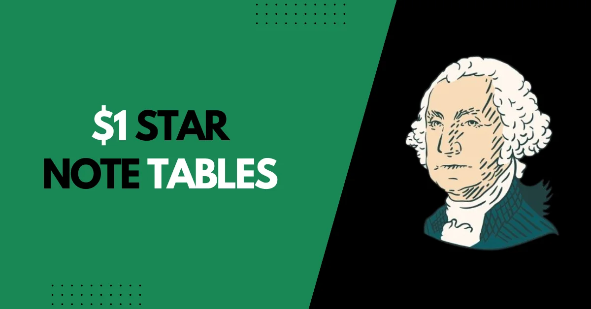 $1 Star Note Tables