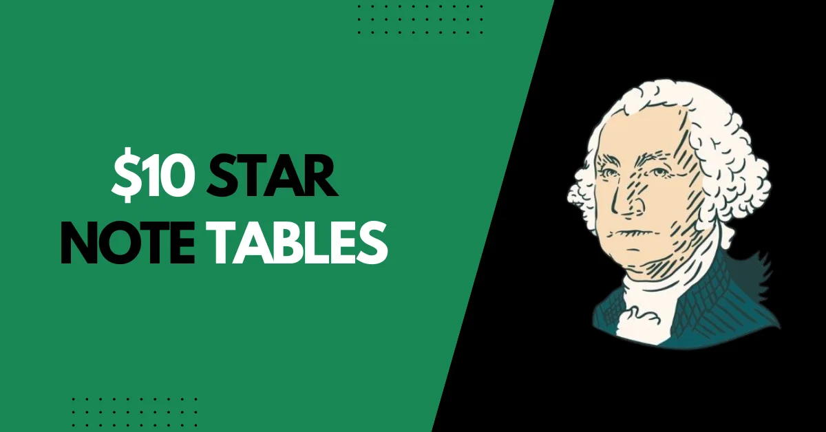 $10 Star Note Tables